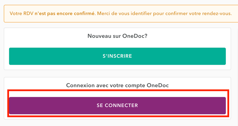 Me connecter à mon compte OneDoc
