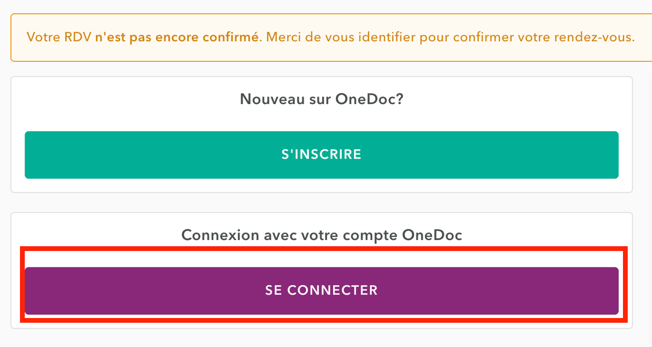 Me connecter à mon compte OneDoc